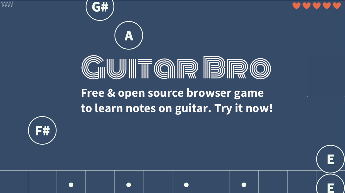 Guitar Bro – browser game with a real guitar.